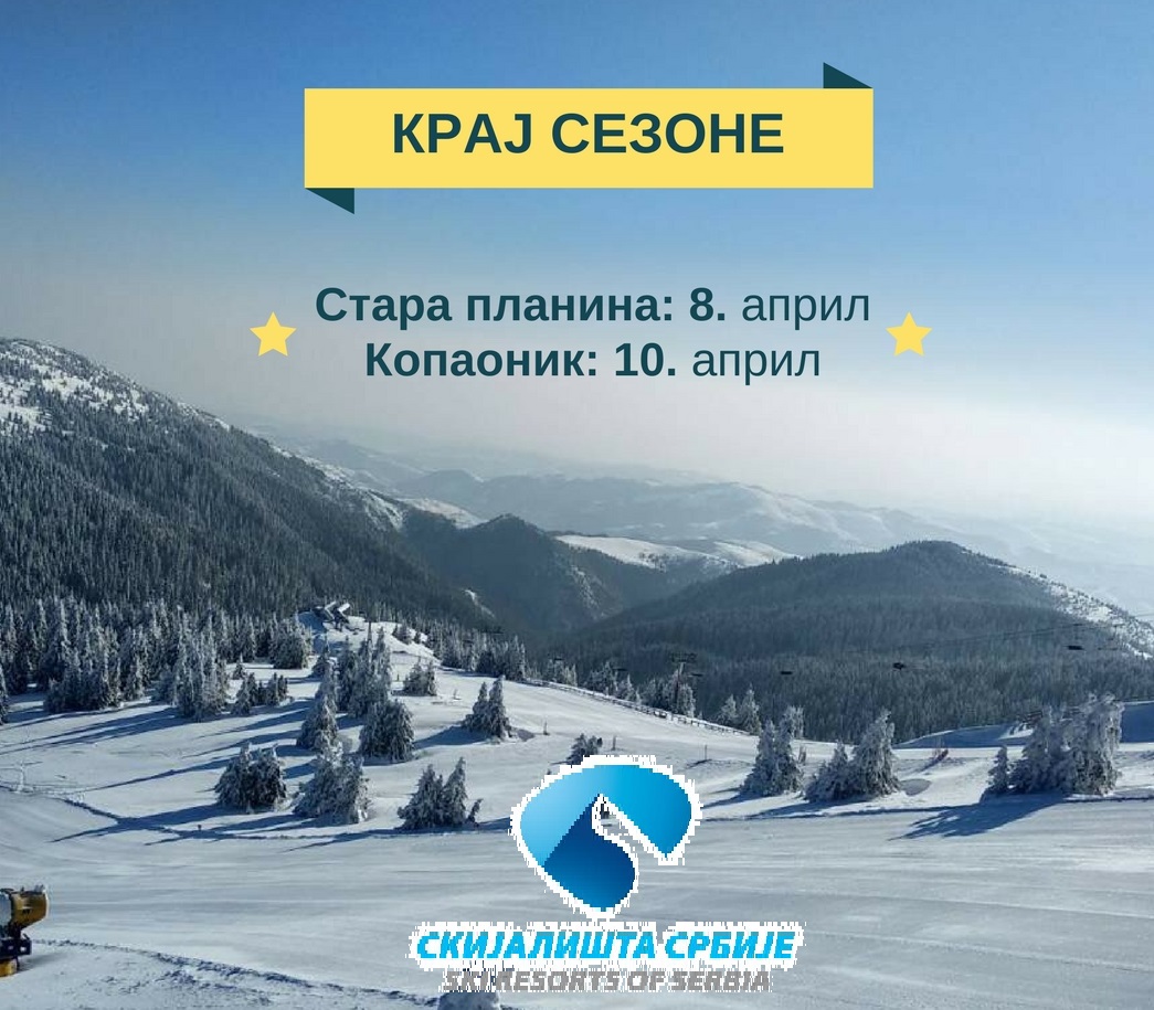 Kraj sezone na Staroj planini 8. aprila, na Kopaoniku 10. aprila | Skijališta Srbije